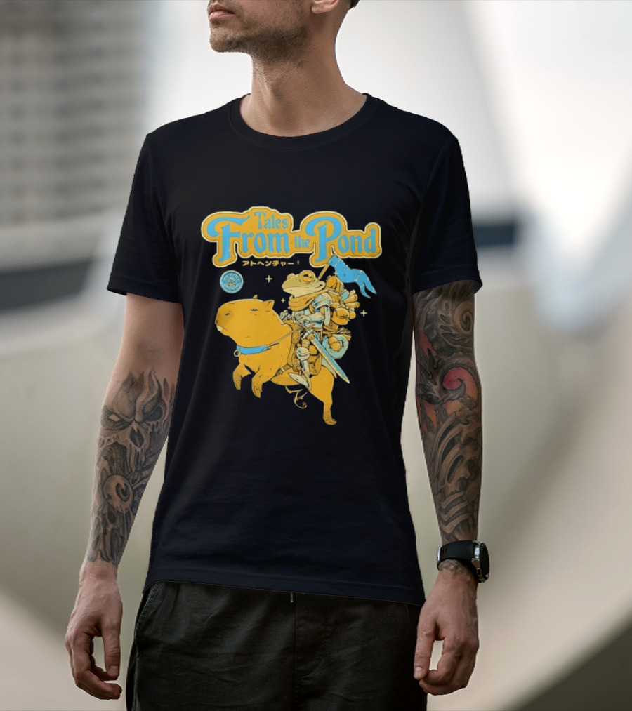 Tales From The Pond Frog Knight On Capybara Adventure T-Shirt