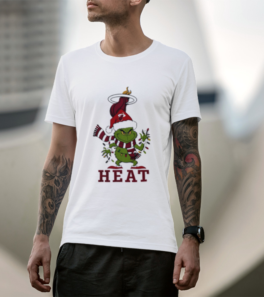 Grinch Miami Heat Christmas Lights 2026 T-Shirt
