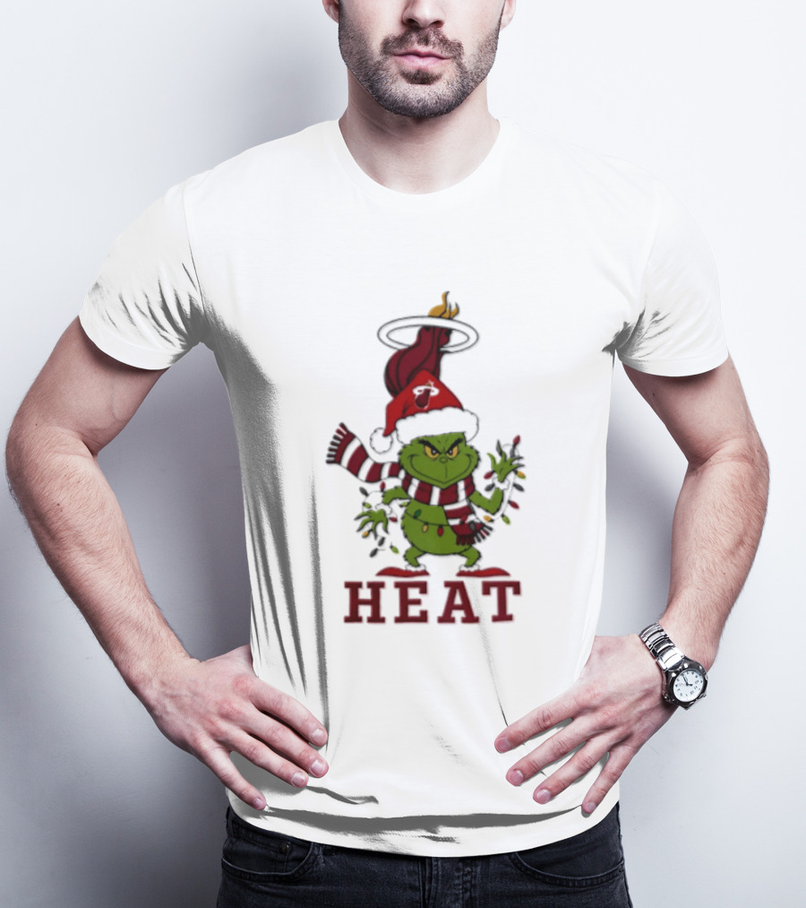 Grinch Miami Heat Christmas Lights 2026 T-Shirt