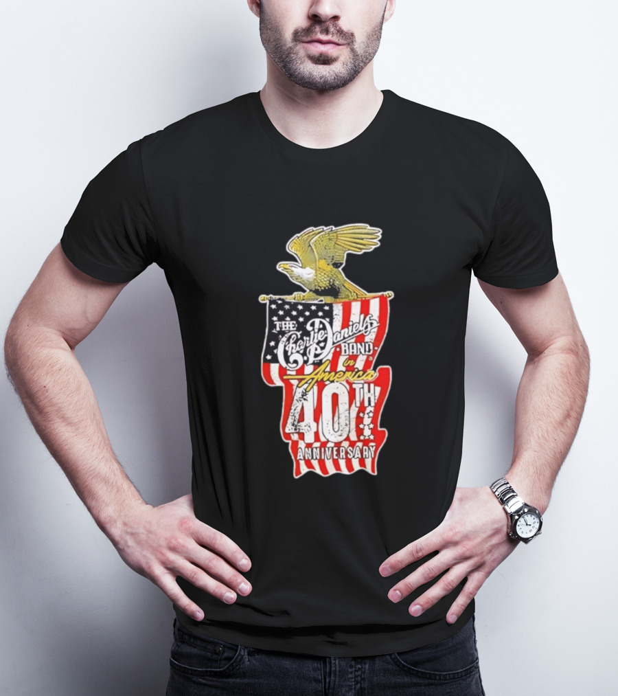 The Charlie Daniels Band In America 40th Anniversary Eagle And Stars Stripes T-Shirt