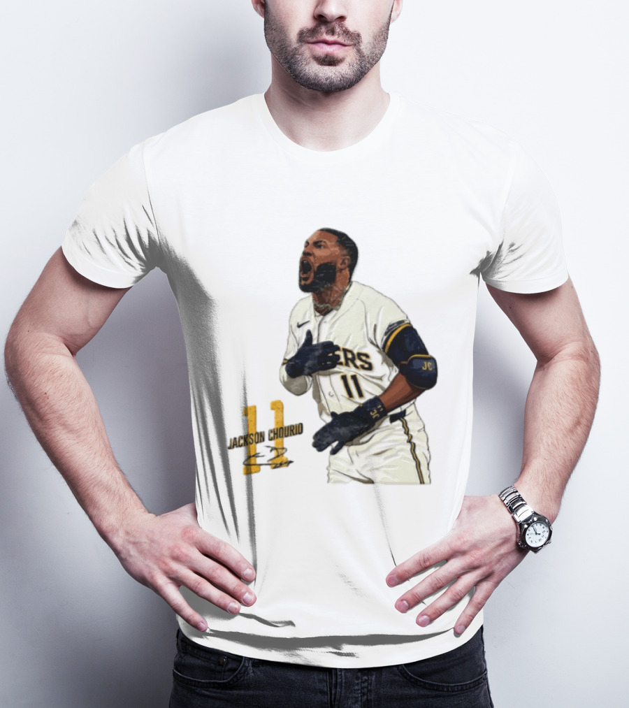 Jackson Chourio 11 Brewers Baseball Player Celebration T-Shirt