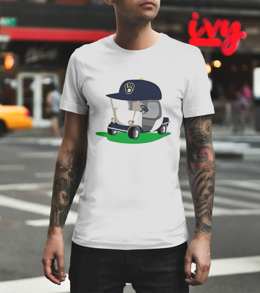 Milwaukee Brewers Golf Cart MLB Baseball Cap Logo Accessory T-Shirt