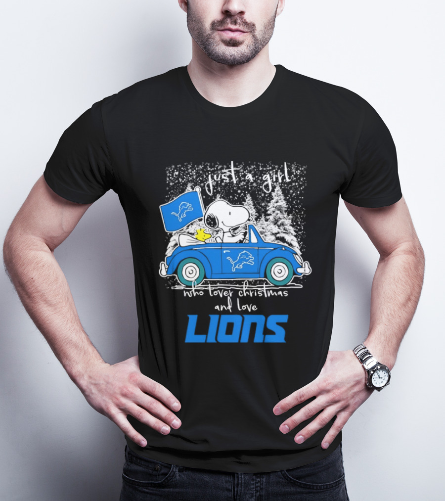 Snoopy Just A Girl Who Loves Christmas And Love Lions T-Shirt