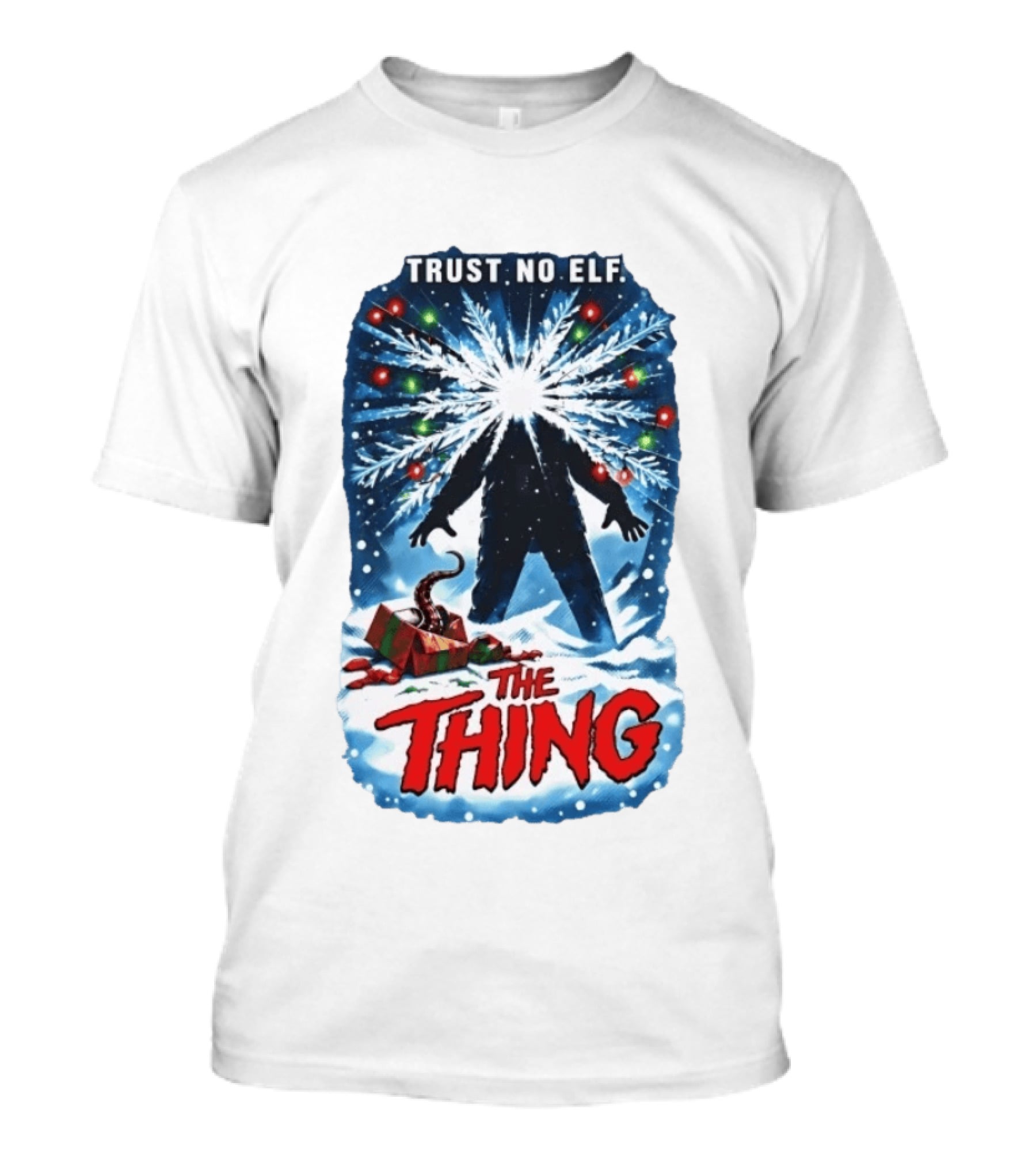 Trust No Elf The Thing Christmas Horror Scene T-Shirt
