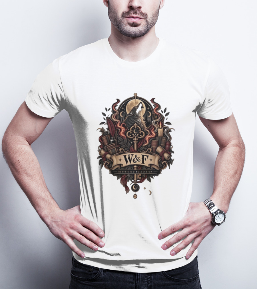 W&F Restricted Collection Wolf And Key Mystical T-Shirt