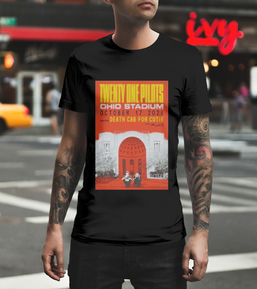 Twenty One Pilots Ohio Stadium October 17 2026 Concert With Death Cab For Cutie And Emigrace T-Shirt
