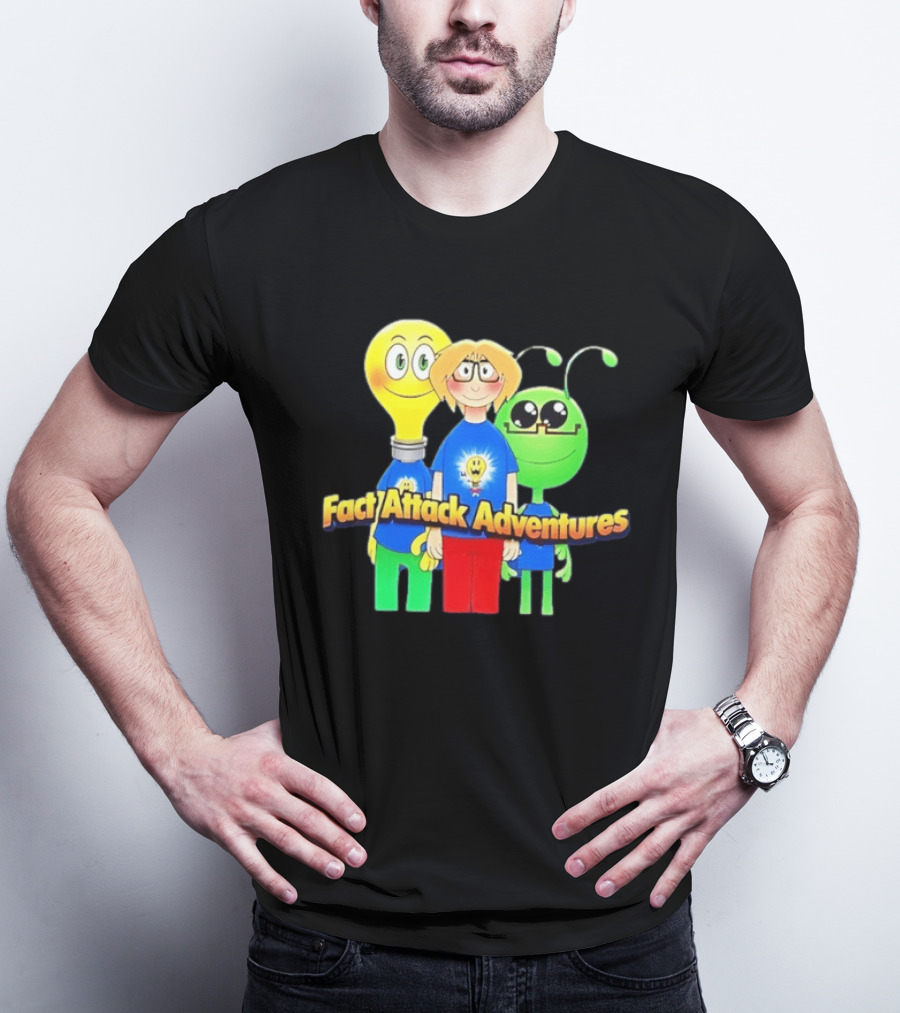 Fact Attack Adventures Cartoon Characters T-Shirt