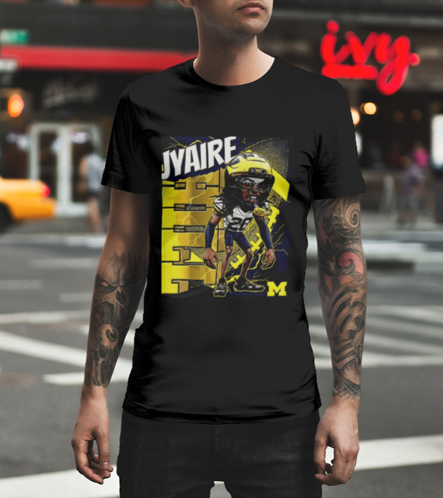 Jyaire Hill Michigan Wolverines Football Player Caricature T-Shirt