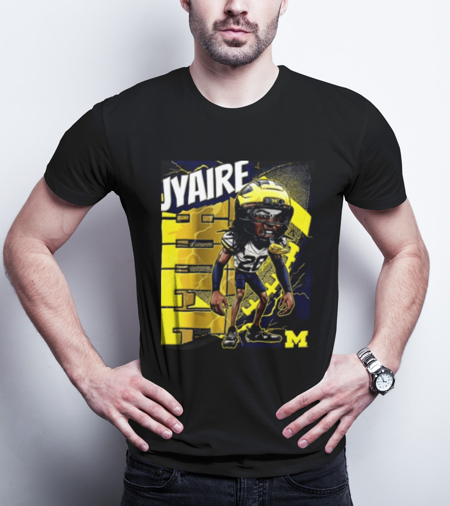 Jyaire Hill Michigan Wolverines Football Player Caricature T-Shirt