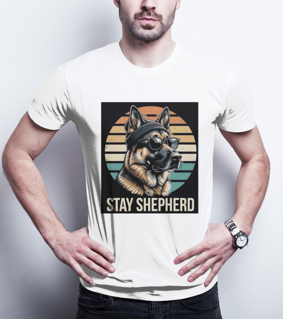 German Shepherd Dog Sunset Stay Shepherd T-Shirt