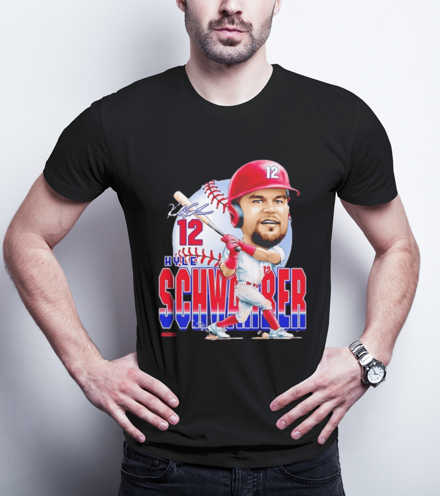 Kyle Schwarber 12 Philadelphia Phillies Caricature T-Shirt