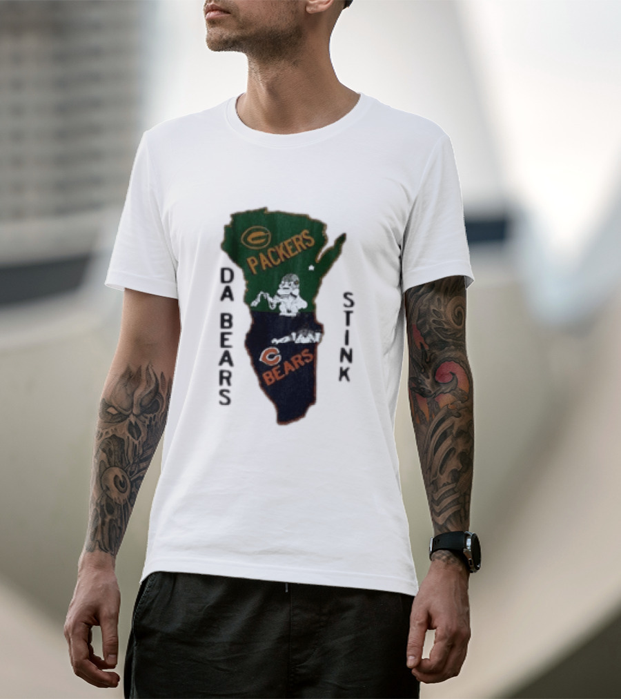 Green Bay Packers And Chicago Bears Da Bears Stink Rivalry T-Shirt
