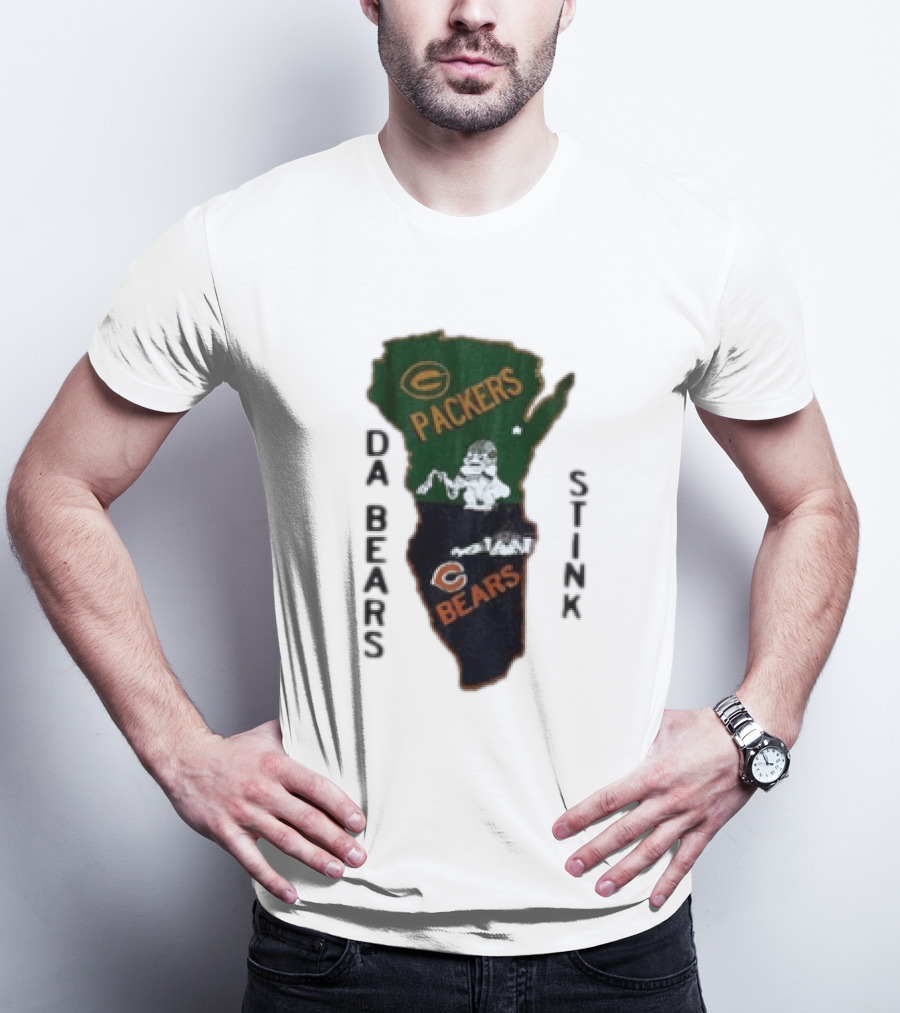 Green Bay Packers And Chicago Bears Da Bears Stink Rivalry T-Shirt