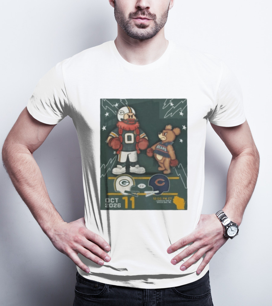 Green Bay Packers Vs Chicago Bears October 11 2026 Lambeau Field Game T-Shirt