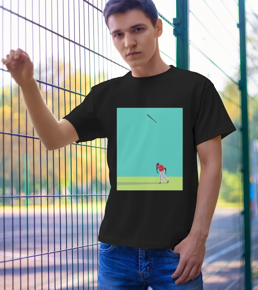 Minimalist Baseball Player Bat Flip Batter T-Shirt