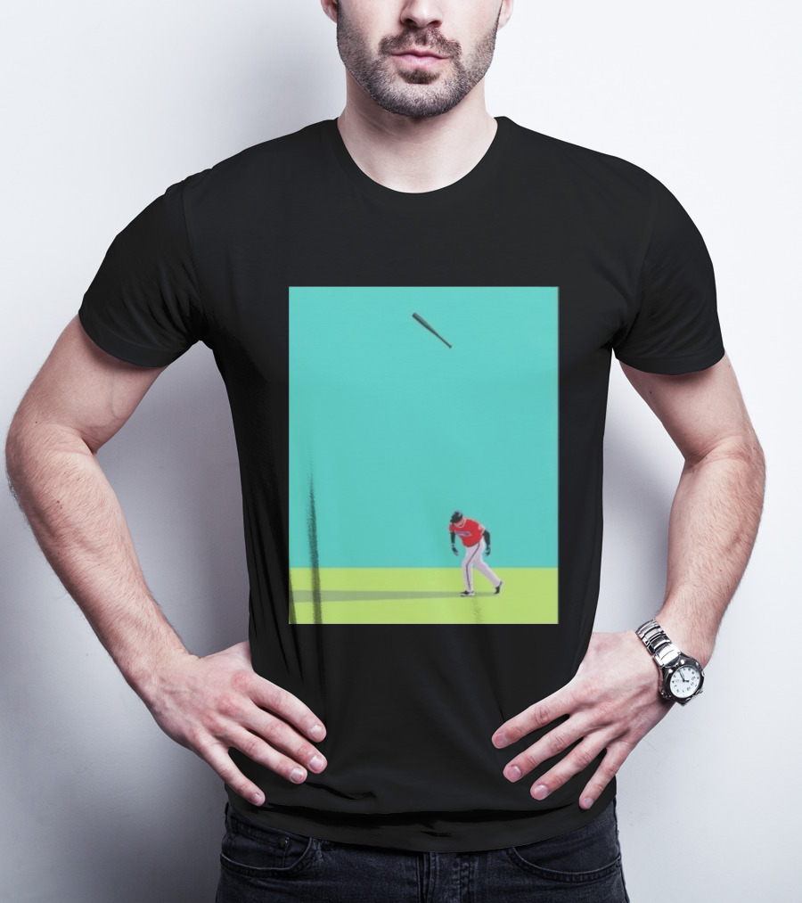Minimalist Baseball Player Bat Flip Batter T-Shirt