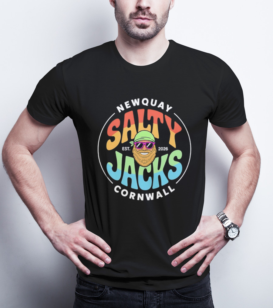 Newquay Salty Jacks Est 2026 Cornwall Coastal T-Shirt