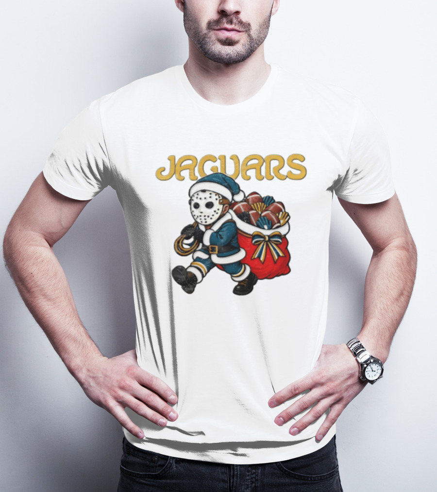 Jacksonville Football Christmas Horror Santa T-Shirt
