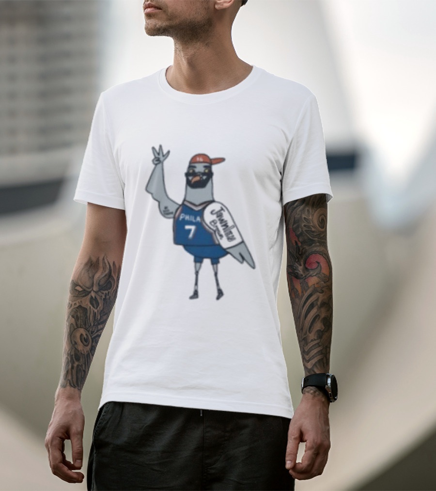 Jawn Brown Philadelphia 76ers No 7 Pigeon T-Shirt