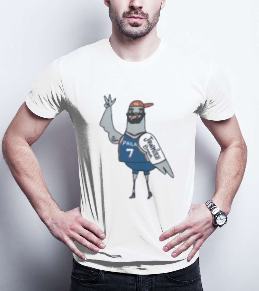Jawn Brown Philadelphia 76ers No 7 Pigeon T-Shirt