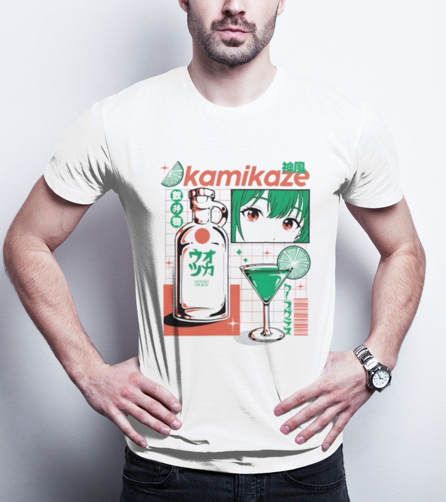 Kamikaze Japanese Original Cocktail Anime T-Shirt