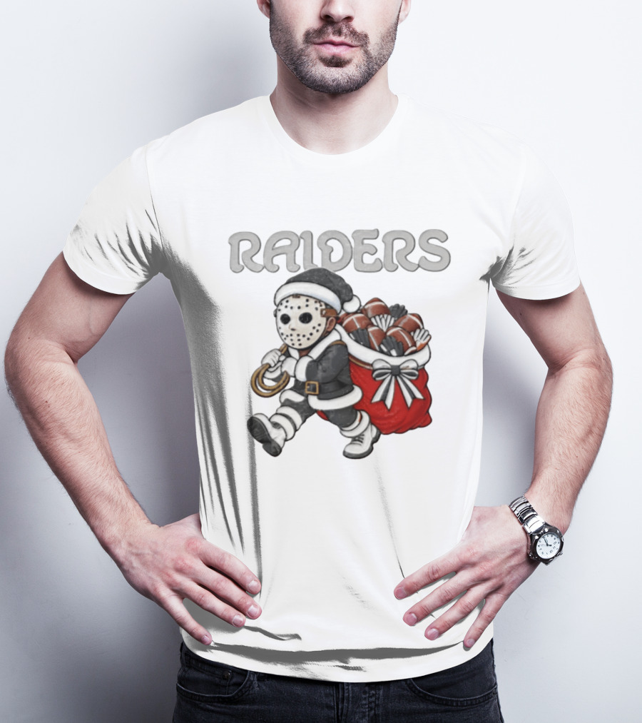 Las Vegas Silver Black Christmas Football Horror T-Shirt