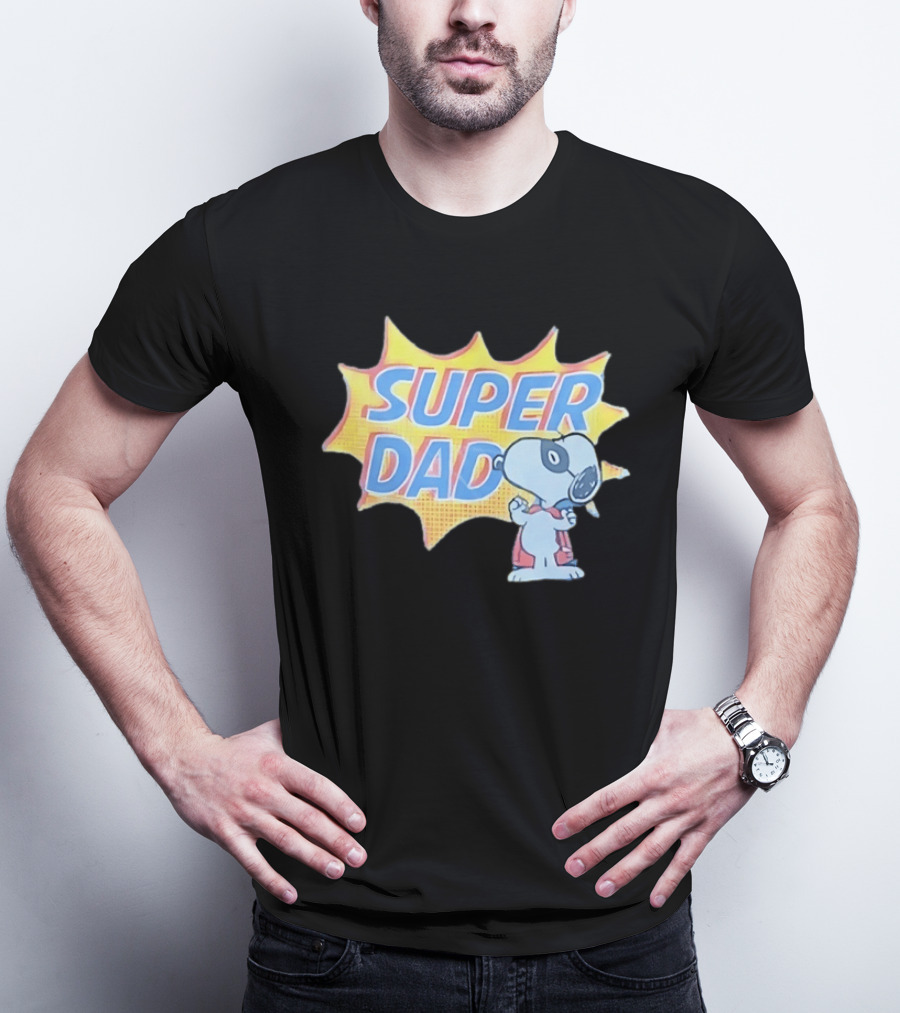 Snoopy Super Dad Peanuts Father's Day Superhero Comic T-Shirt
