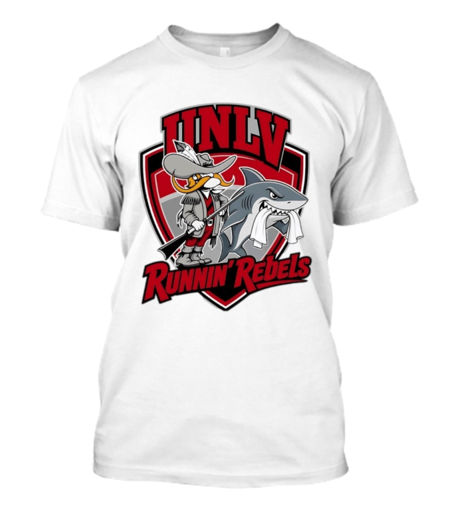 UNLV Runnin Rebels Mascot Shark And Gunslinger NCAA College Basketball T-Shirt