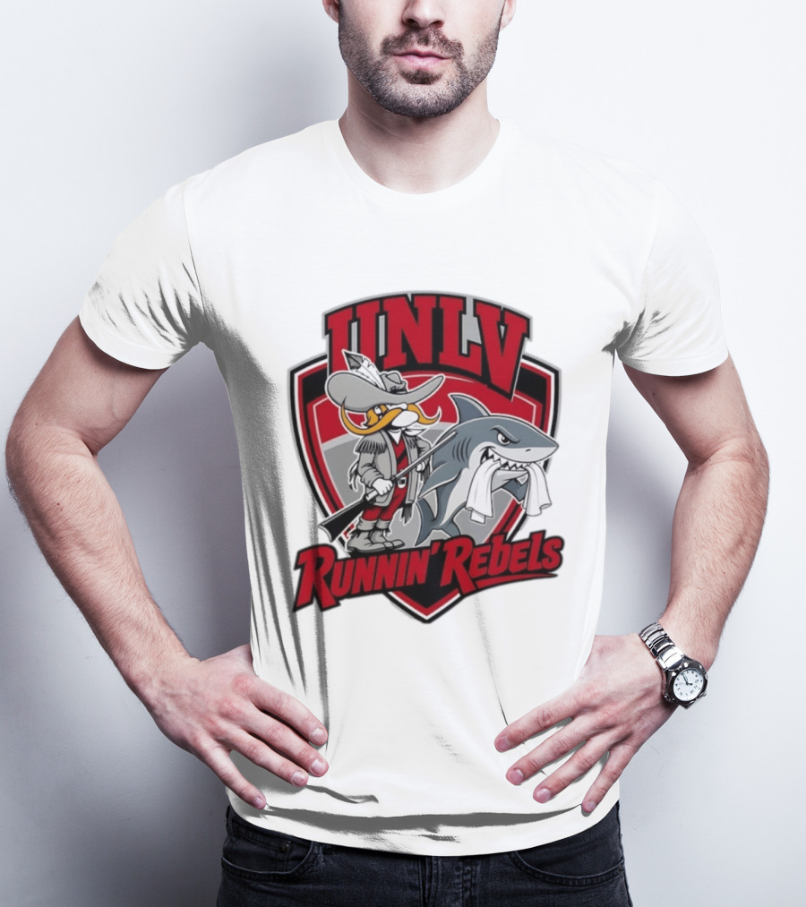 UNLV Runnin Rebels Mascot Shark And Gunslinger NCAA College Basketball T-Shirt
