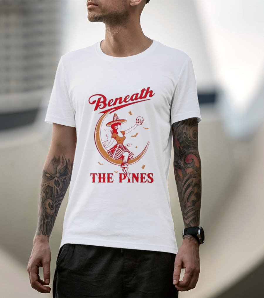 Beneath The Pines Halloween Devils Night Witch Moon Magic T-Shirt
