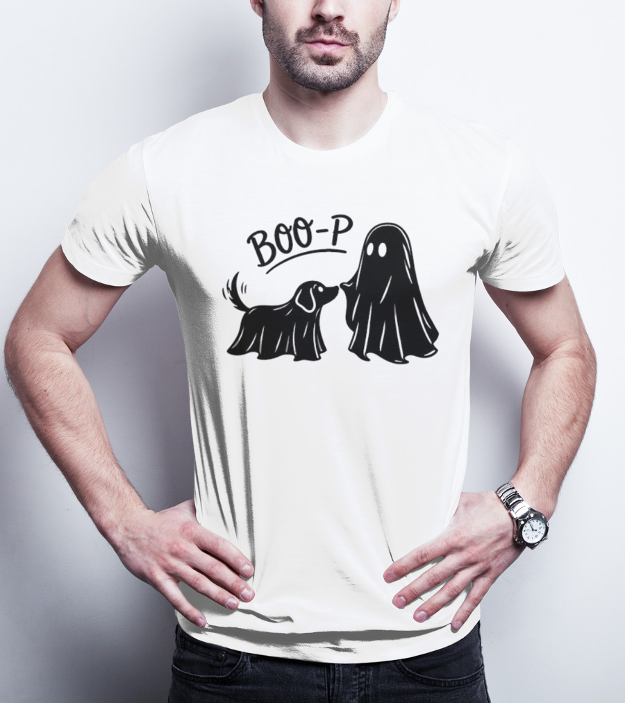 BOO P Ghost Dog Halloween Spooky T-Shirt