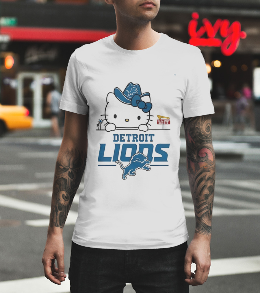 Detroit Lions Hello Kitty In N Out Burger T-Shirt