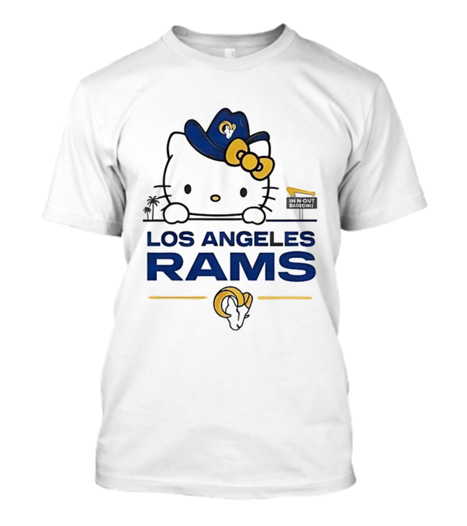 Hello Kitty Los Angeles Rams In N Out Burger Sign Collaboration T-Shirt