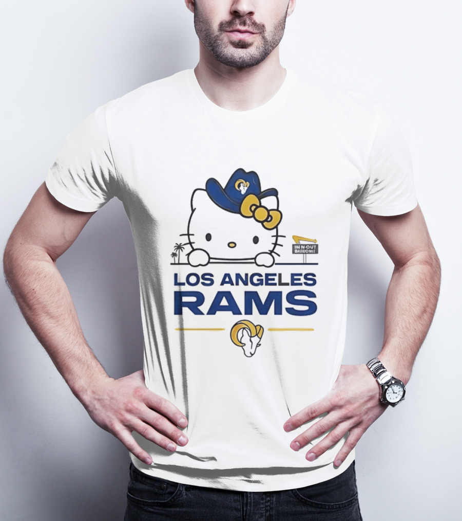 Hello Kitty Los Angeles Rams In N Out Burger Sign Collaboration T-Shirt