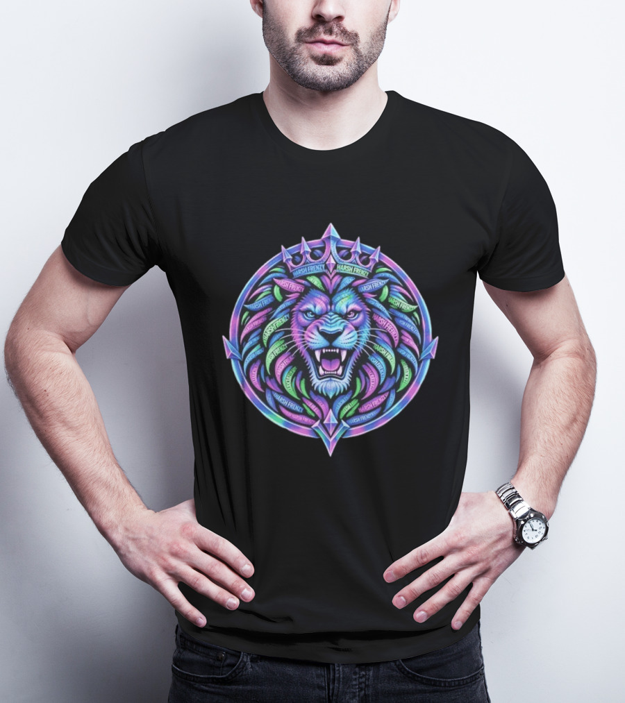 Harsh Frenzy Lion Crown Psychedelic T-Shirt