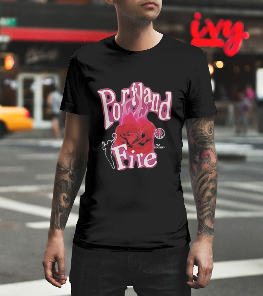 Portland Fire Playa Society Rose Basketball T-Shirt