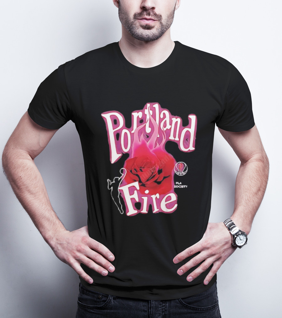 Portland Fire Playa Society Rose Basketball T-Shirt