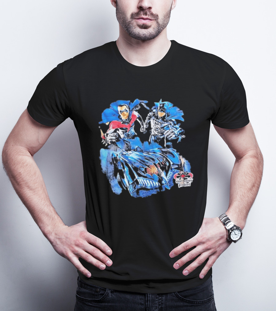 Batman Robin Dynamic Duo Batmobile DC Comics Adventure T-Shirt