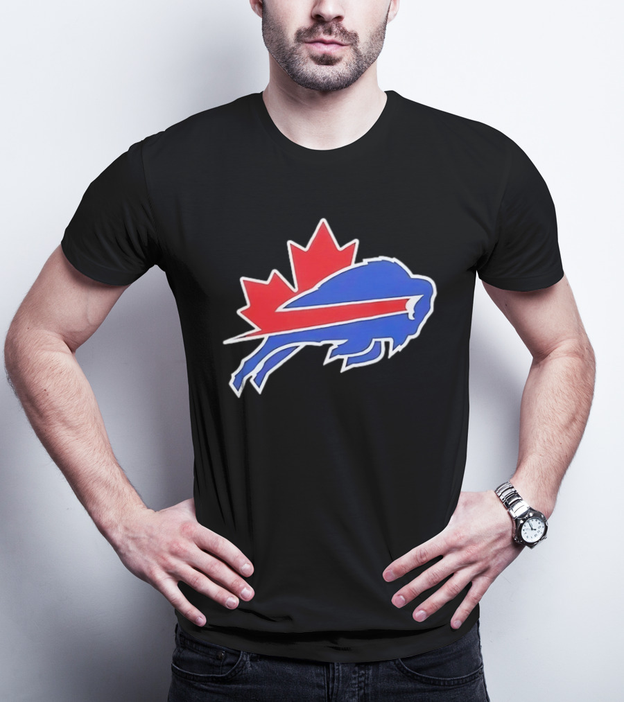Buffalo Bills Maple Leaf Blue Red Buffalo T-Shirt