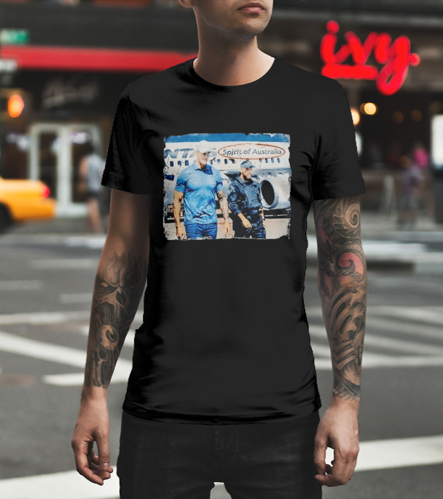 Qantas Spirit Of Australia Distressed Aviation Plane Crew T-Shirt