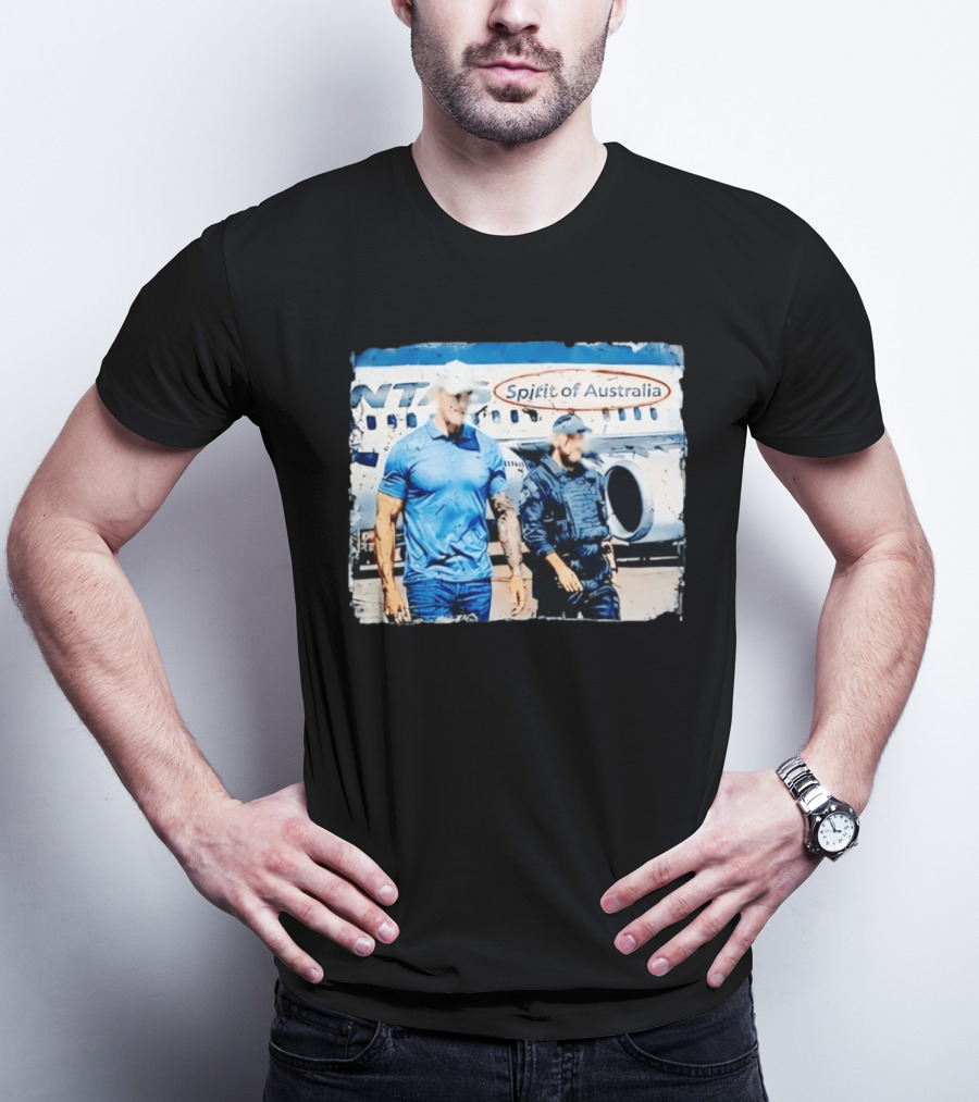 Qantas Spirit Of Australia Distressed Aviation Plane Crew T-Shirt