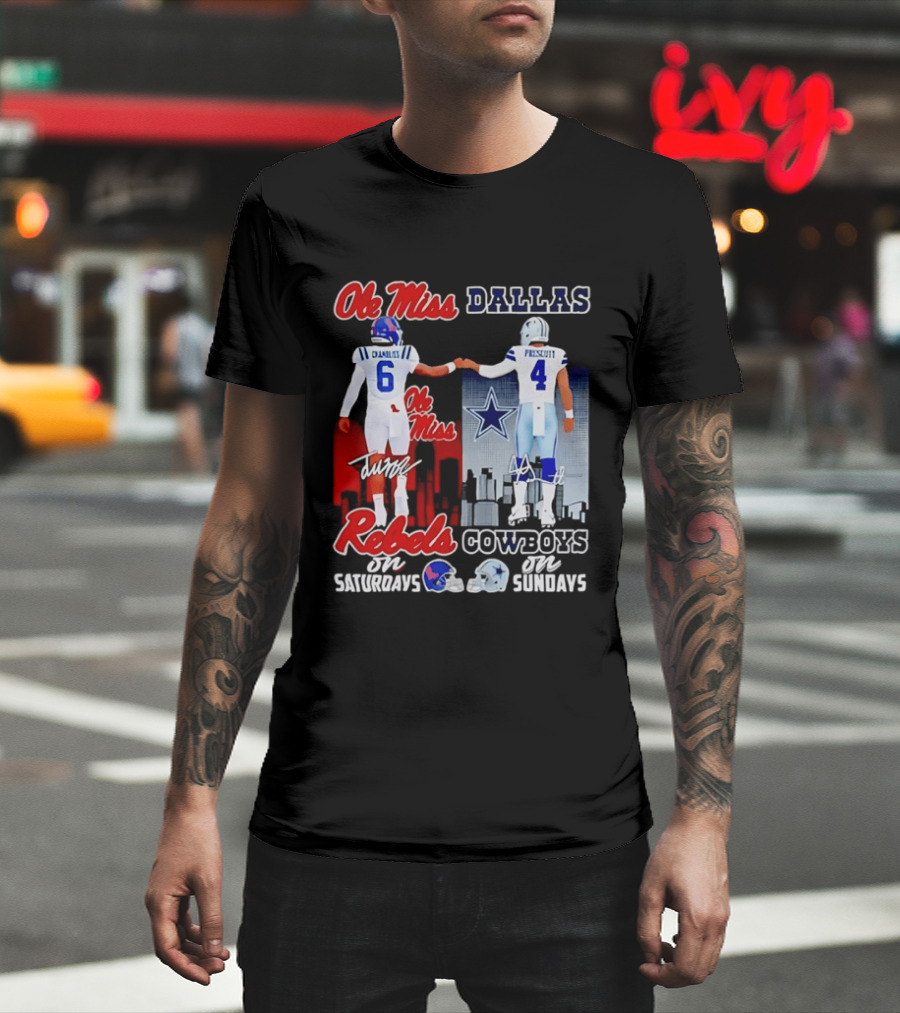 Ole Miss Rebels Chambliss Dallas Cowboys Prescott Saturdays Sundays T-Shirt