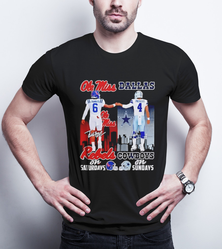 Ole Miss Rebels Chambliss Dallas Cowboys Prescott Saturdays Sundays T-Shirt