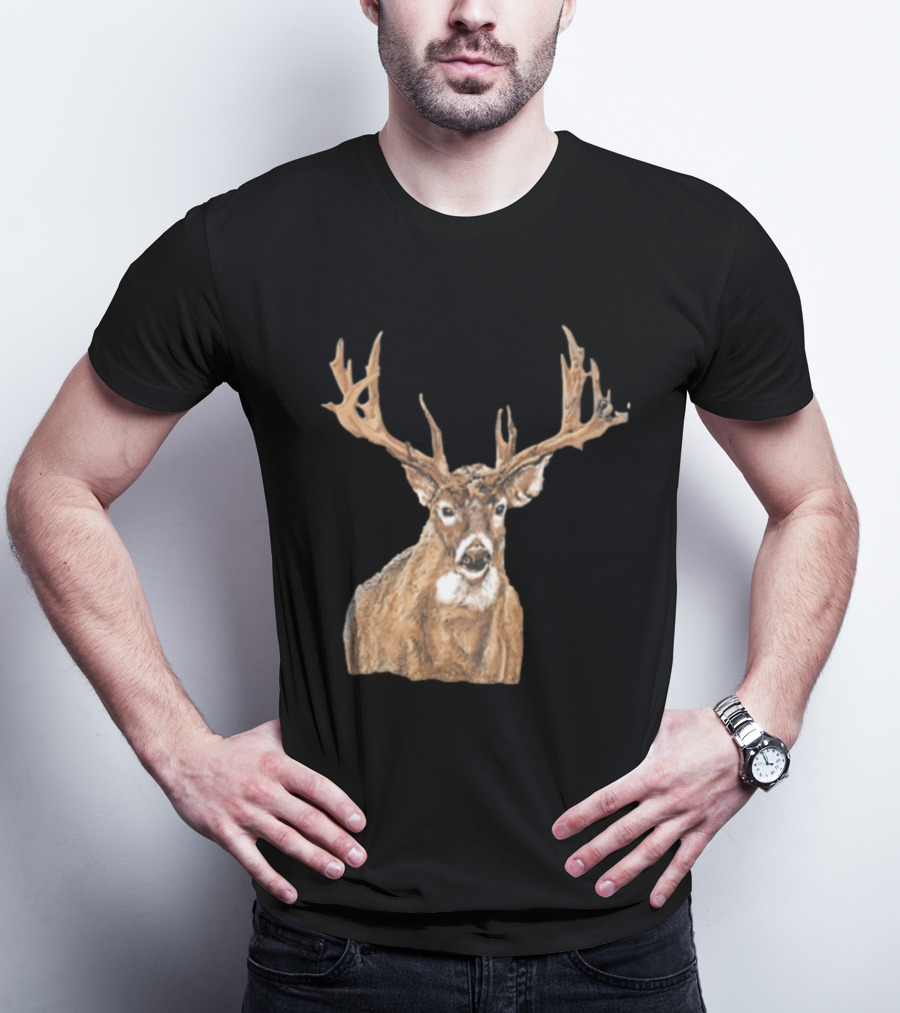 Simply Southern Large Buck Deer Head Drawing T-Shirt