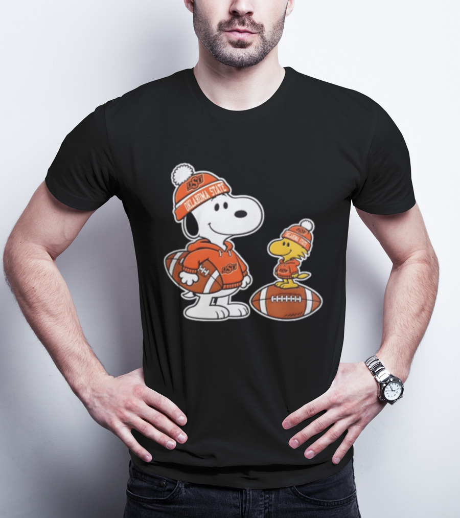 Snoopy And Woodstock Oklahoma State Cowboys Football Fans 2026 T-Shirt