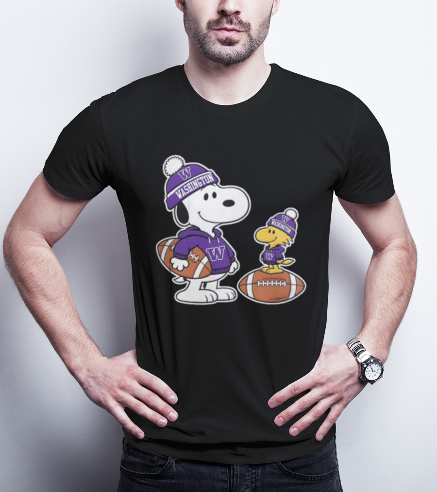 Snoopy Woodstock Washington Huskies Football Fans 2026 T-Shirt