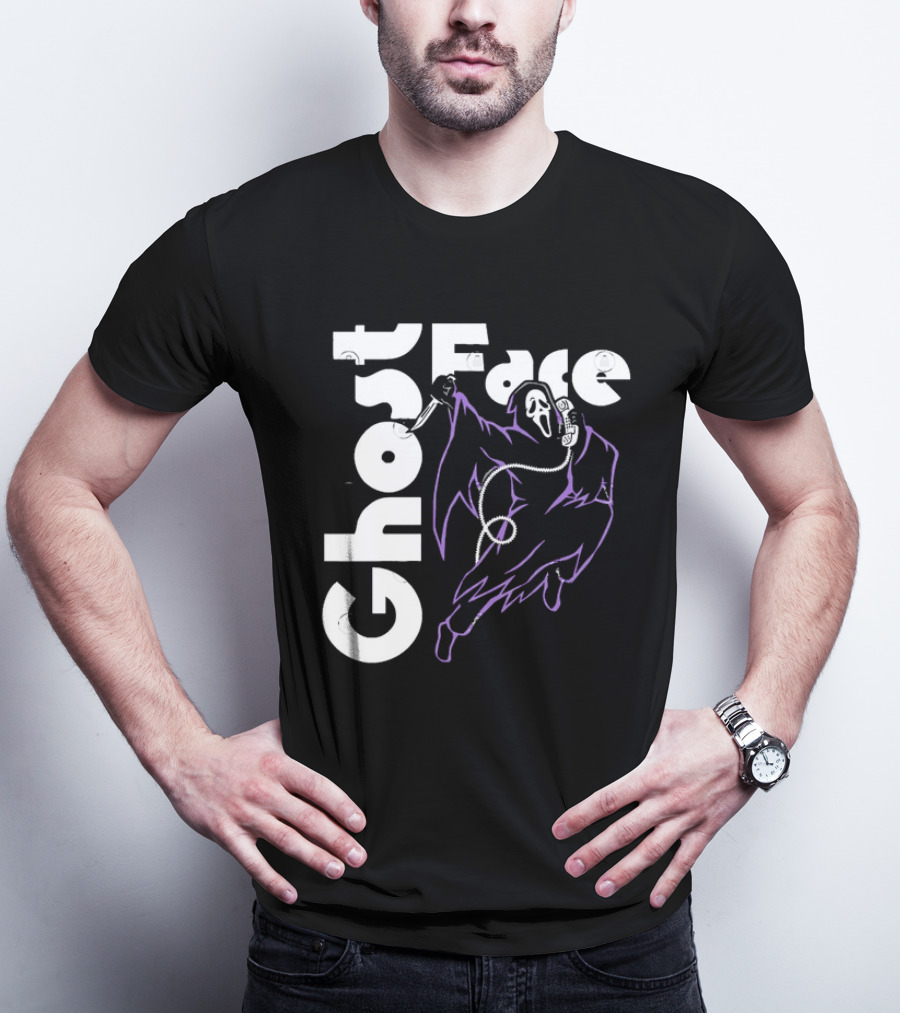 Ghost Face Horror Movie Scream Iconic Mask With Knife T-Shirt