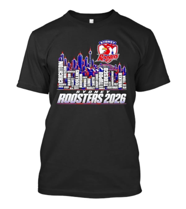 Sydney Roosters 2026 Skyline Roster Team T-Shirt