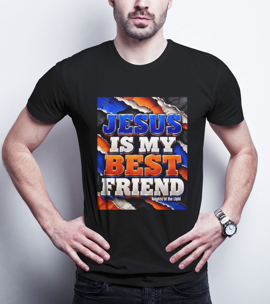 Jesus Is My Best Friend Knights Of The Light Bold Texturized T-Shirt