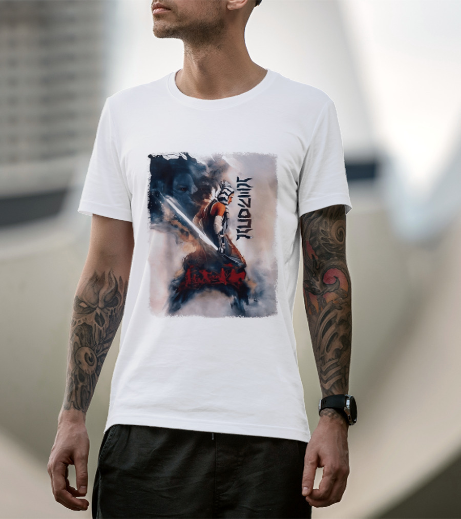 Ahsoka Tano Jedi Warrior Lightsaber Arabic Calligraphy Star Wars T-Shirt